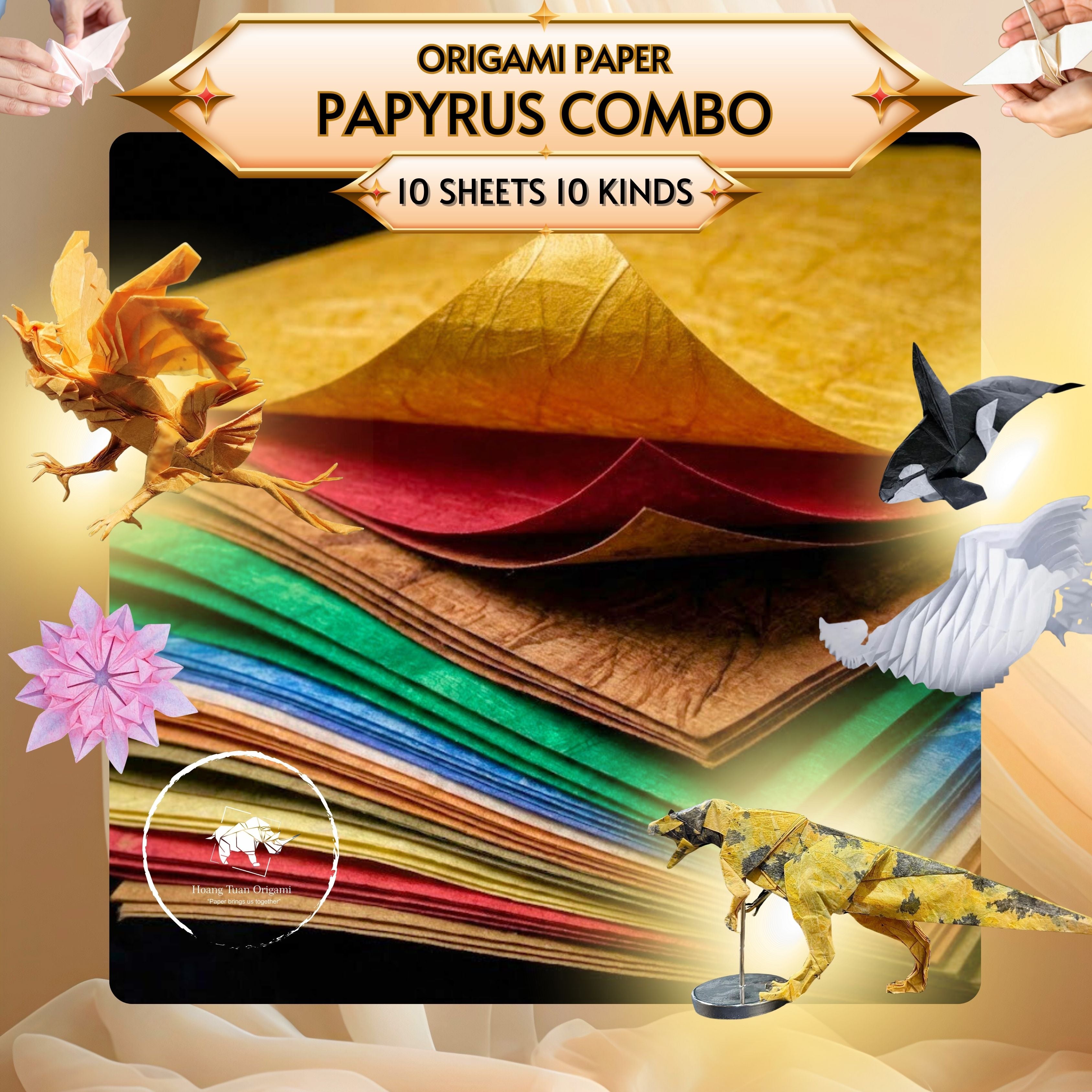 PAPYRUS COMBO - Origami full-size paper set - 70x70 cm – Hoang Tuan ...