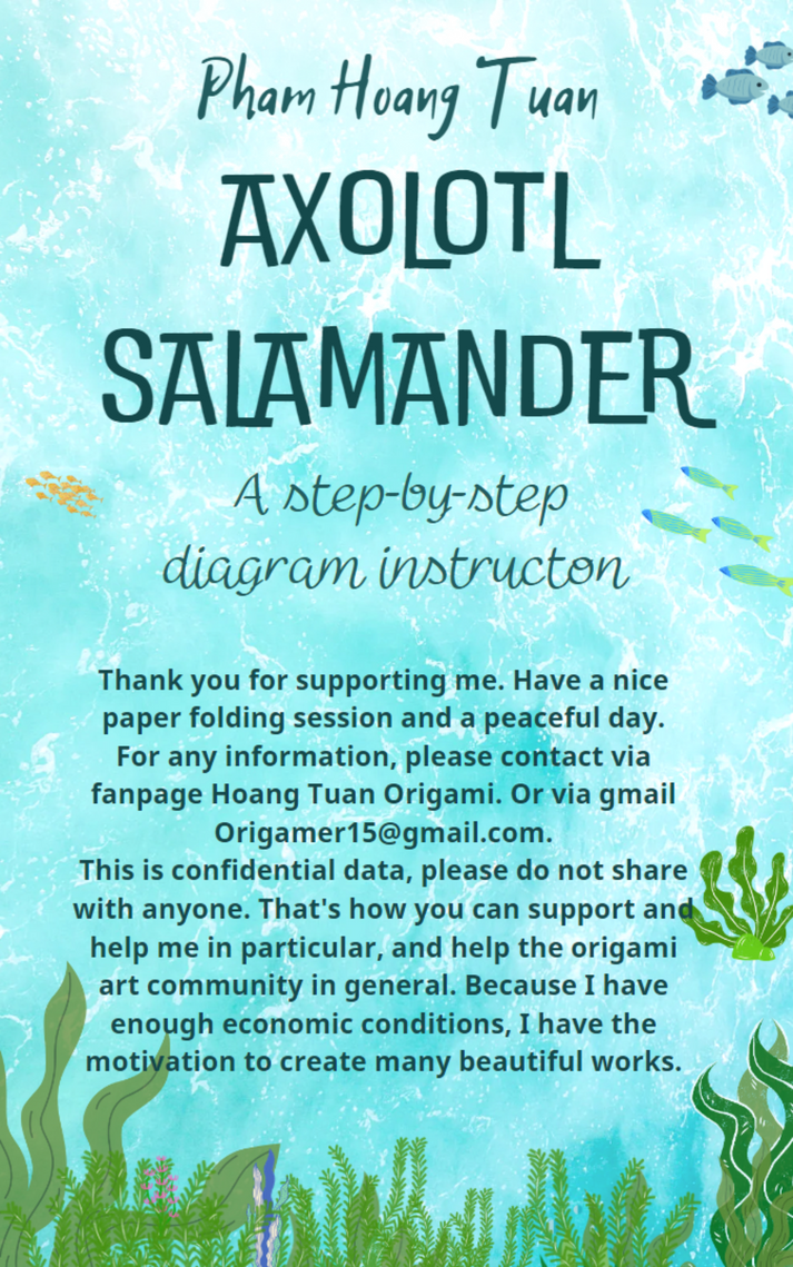 Origami Axolotl Diagram Instruction - Axolotl Salamander Ebook – Hoang ...