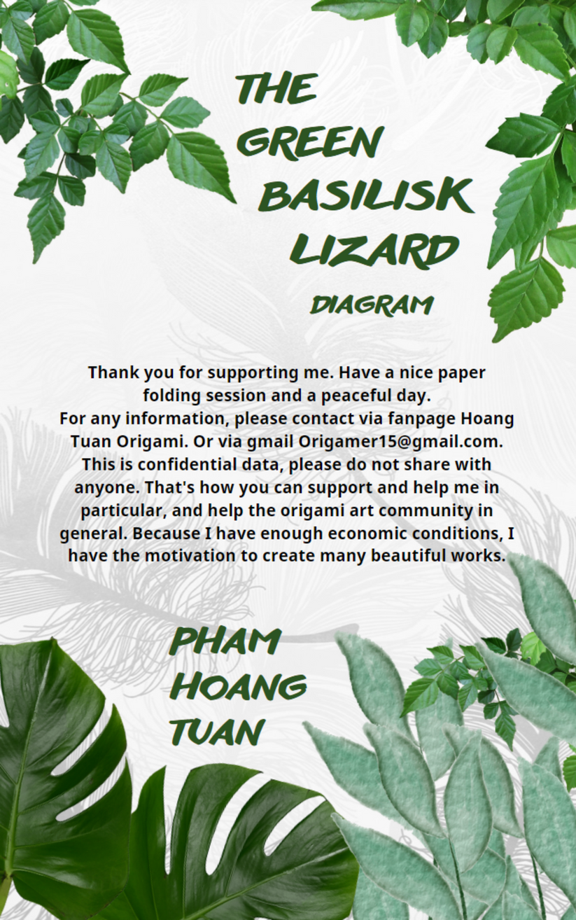 Origami Green Lizard Instruction Diagram - Basilisk Lizard Ebook ...